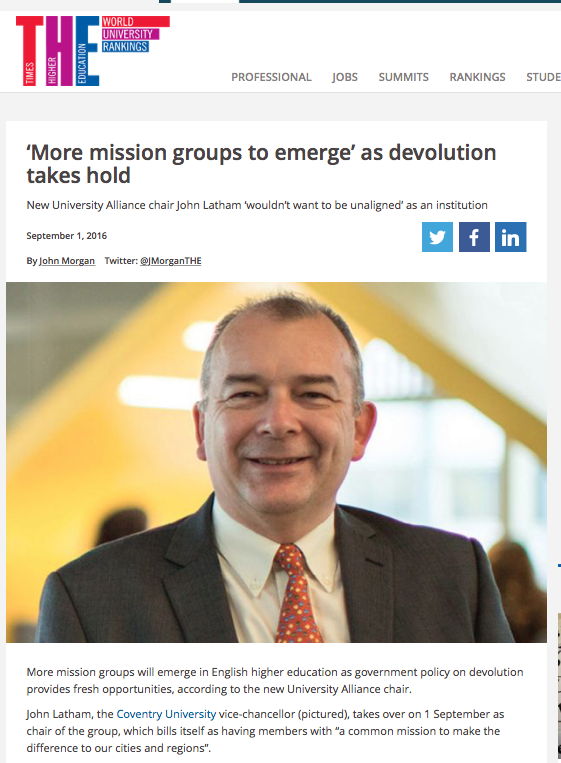 Prof John Latham interview with Times Higher Education | University ...