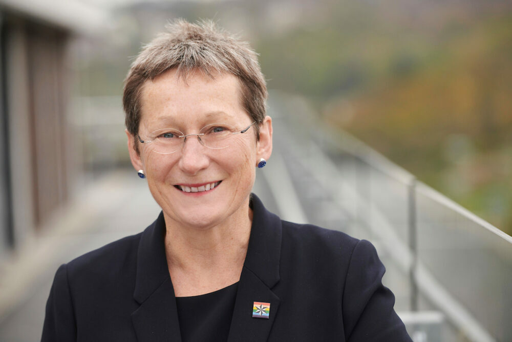 Debra Humphris, Vice-Chancellor of the University of Brighton, receives ...